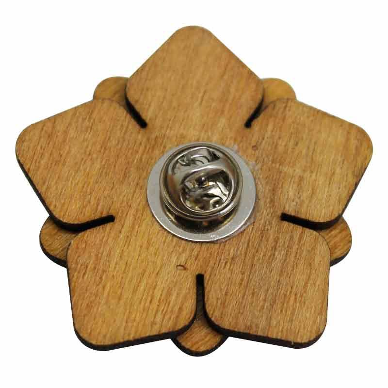 Broche moderne - Fleur en bois - La Cravate Rouge